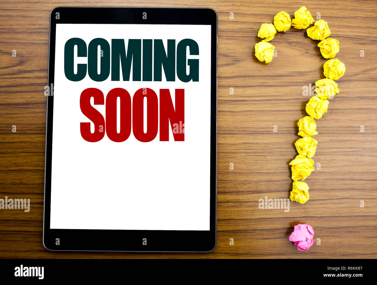 Word, writing Coming Soon. Business concept for Under Construction ...