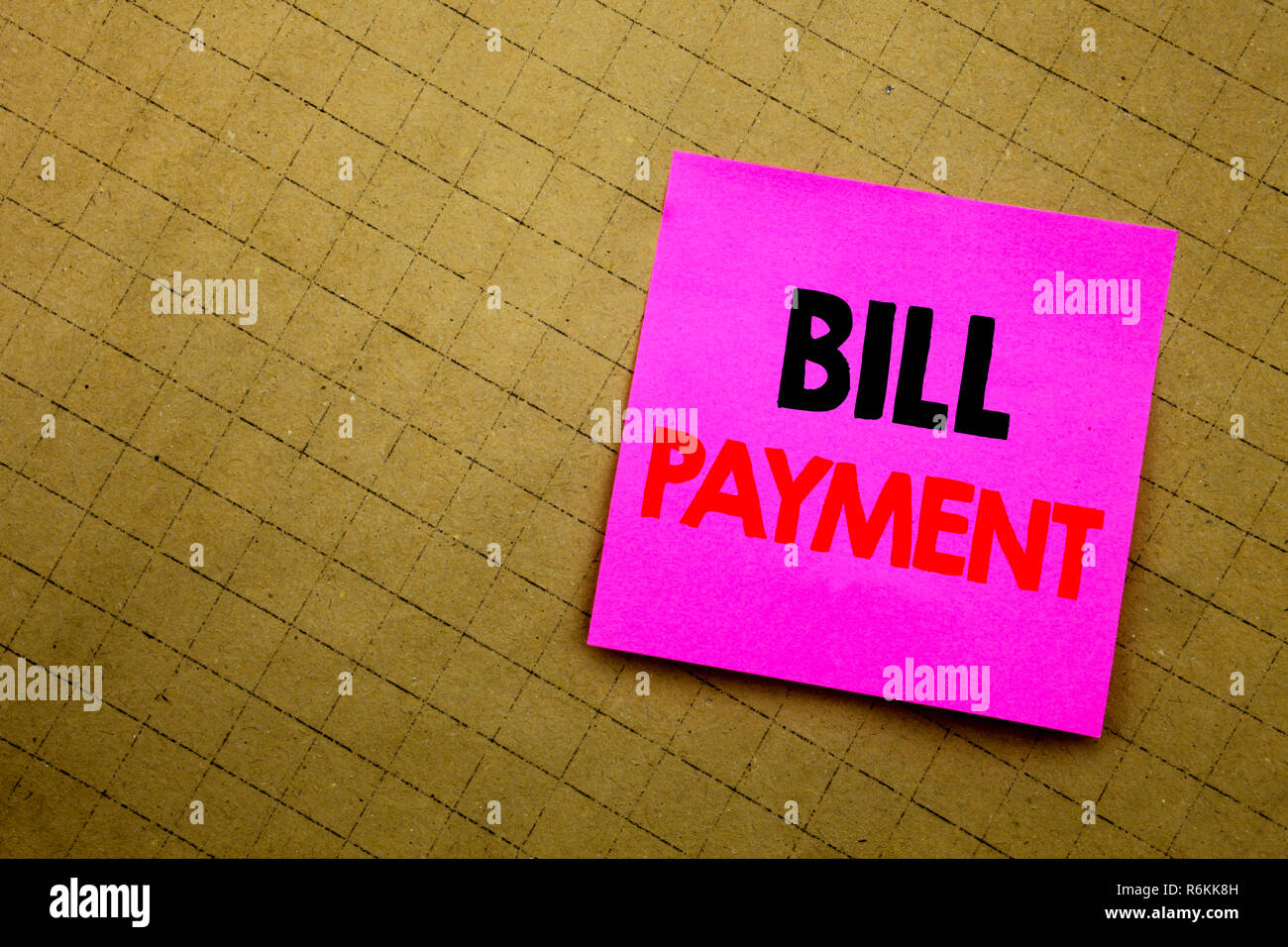 Handwritten text caption showing Bill Payment. Business concept writing ...