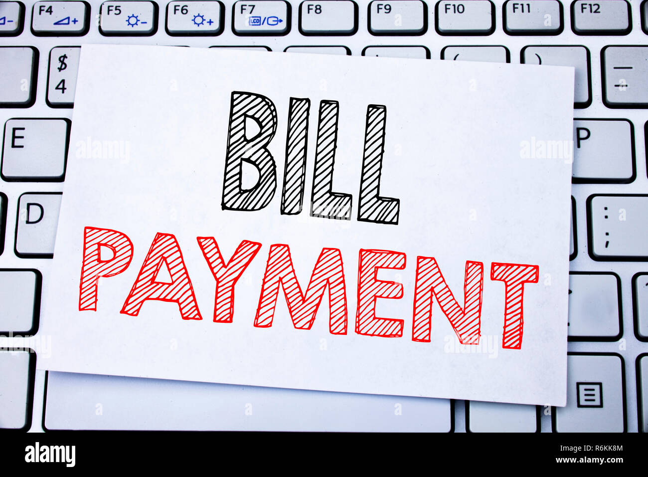 Handwritten text caption showing Bill Payment. Business concept writing ...