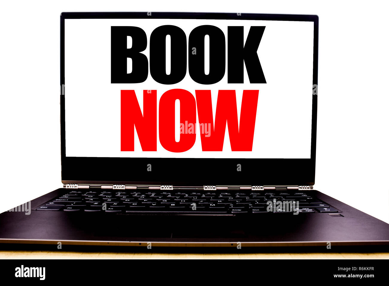 Handwritten text showing Book Now. Business concept writing for ...