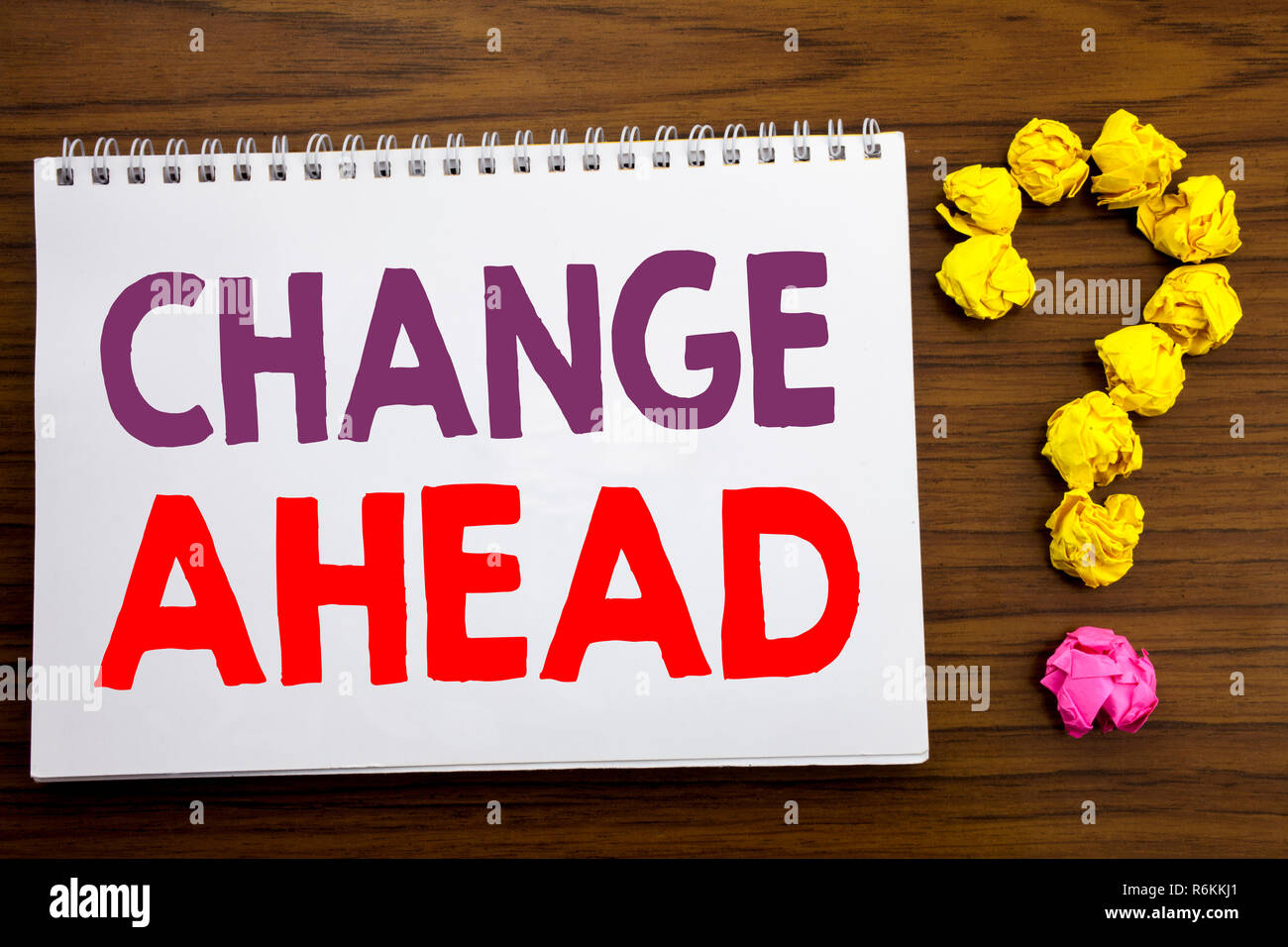 Conceptual hand writing caption inspiration showing Change Ahead Red ...