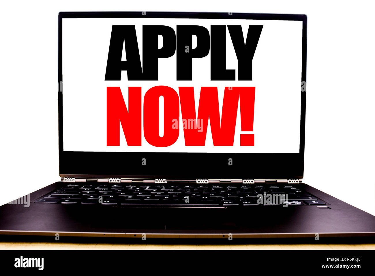 Handwritten text showing Apply Now. Business concept writing for Job ...