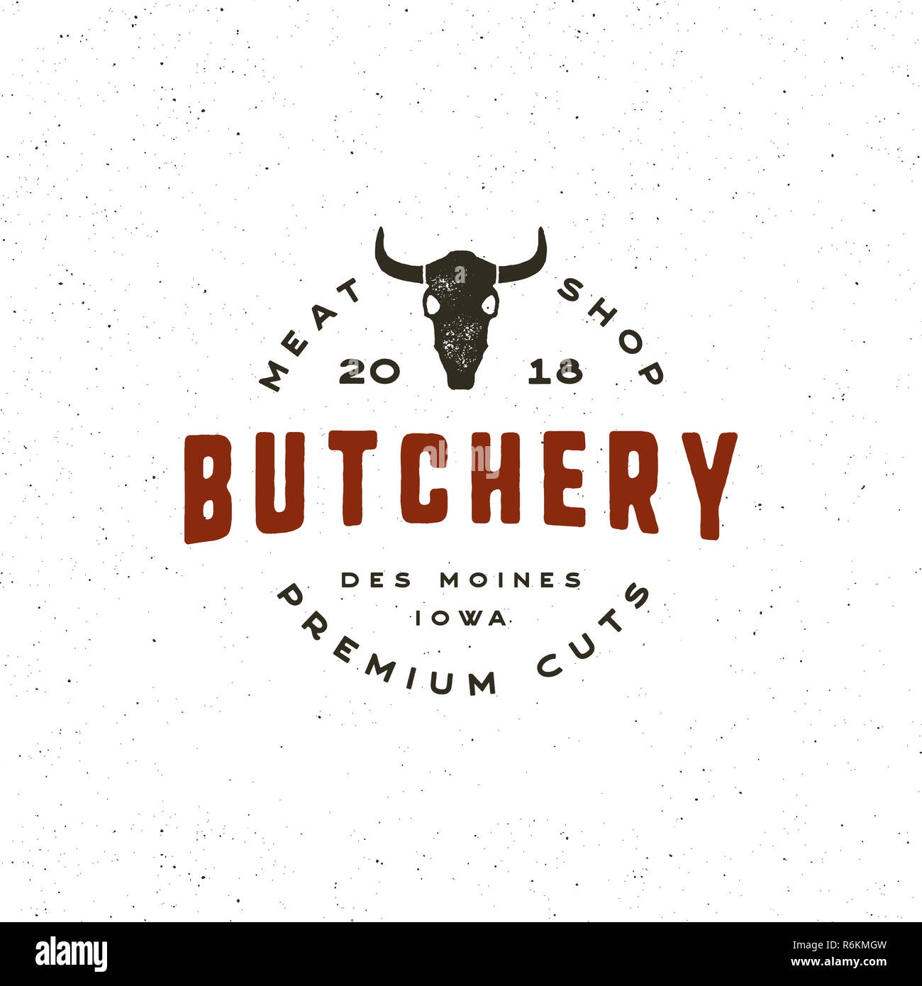 vintage butchery logo. retro styled meat shop emblem. vector ...