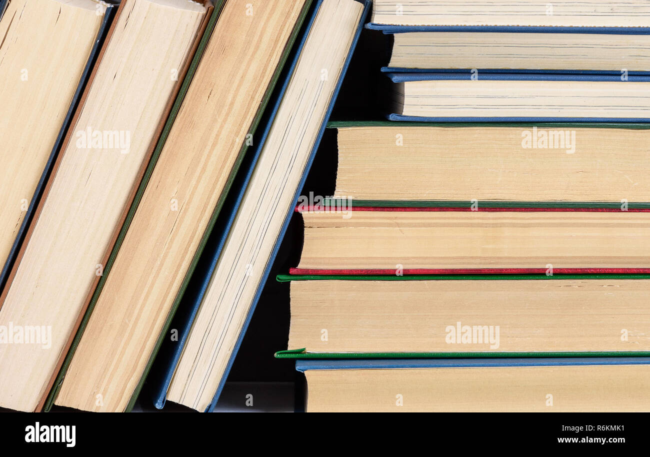 stack of various books, full frame Stock Photo - Alamy