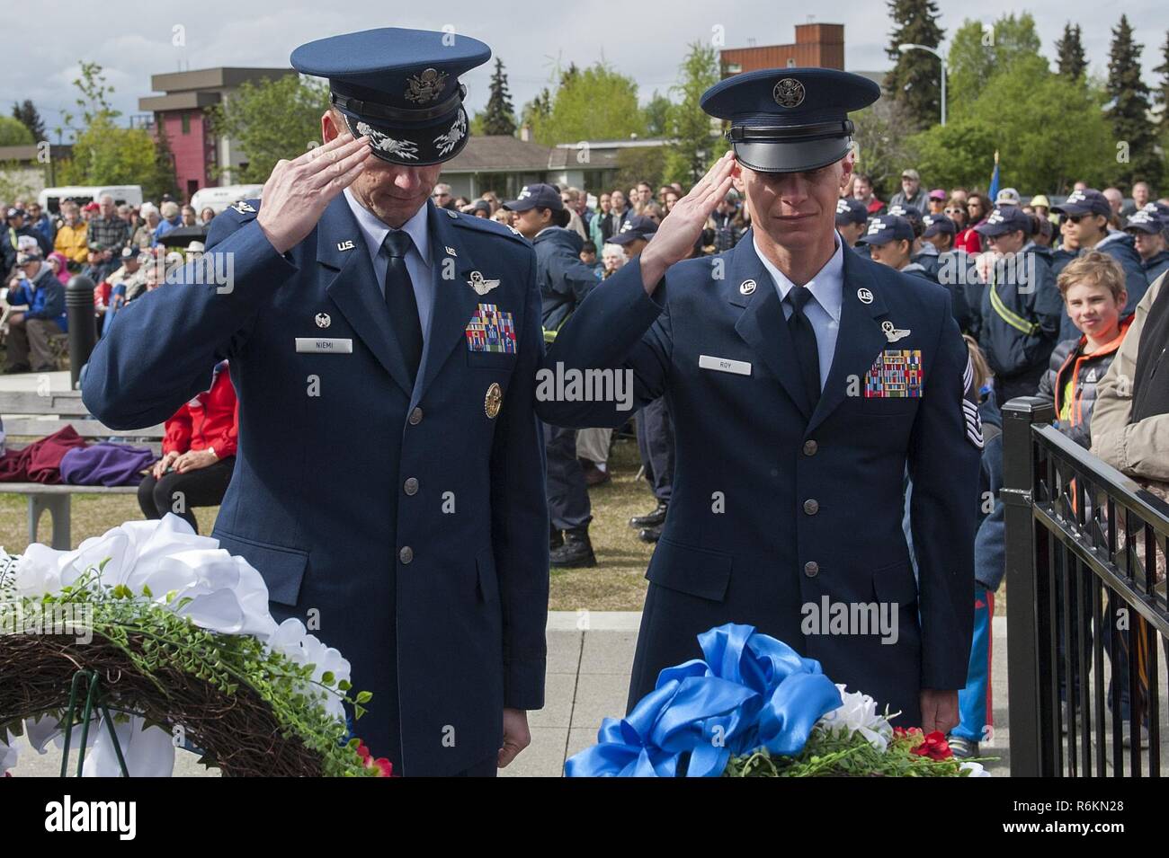 U.S. Air Force Col. Christopher Neimi, commander 3rd Wing with Chief ...