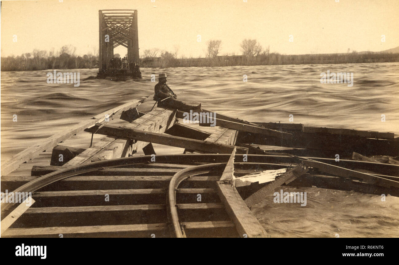 Tempe Railroad Bridge Washed out by the historic 1891 flood of the Salt ...