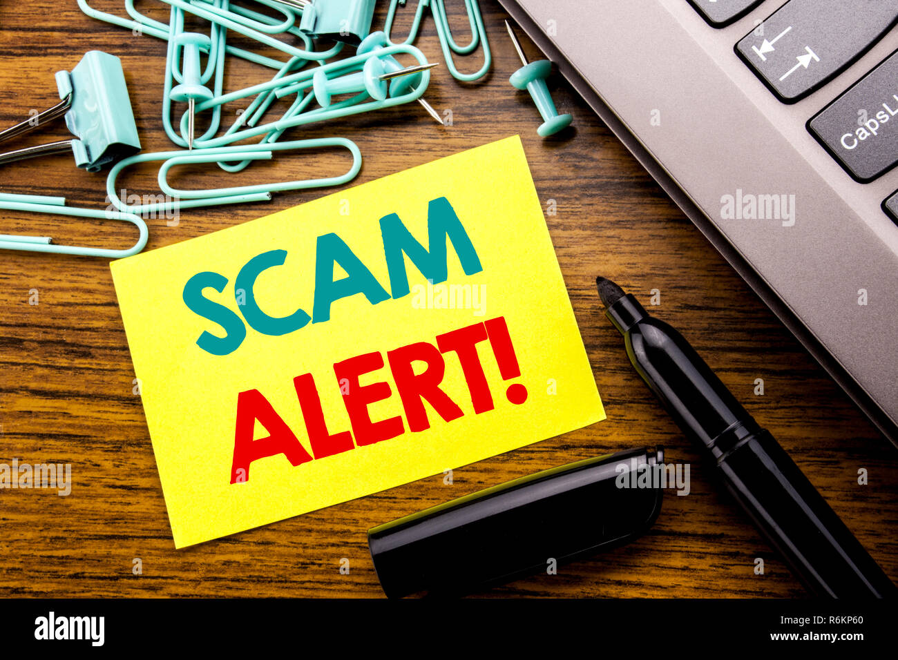 Handwriting Announcement text showing Scam Alert. Business concept for ...