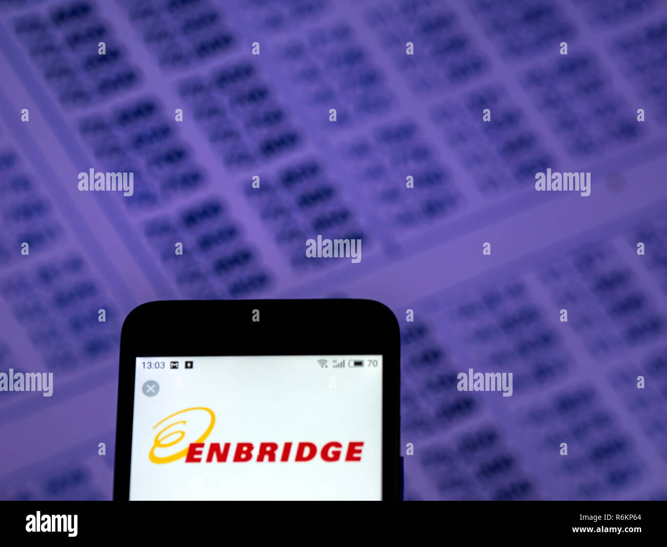 Enbridge Natural gas distribution company logo seen displayed on smart ...