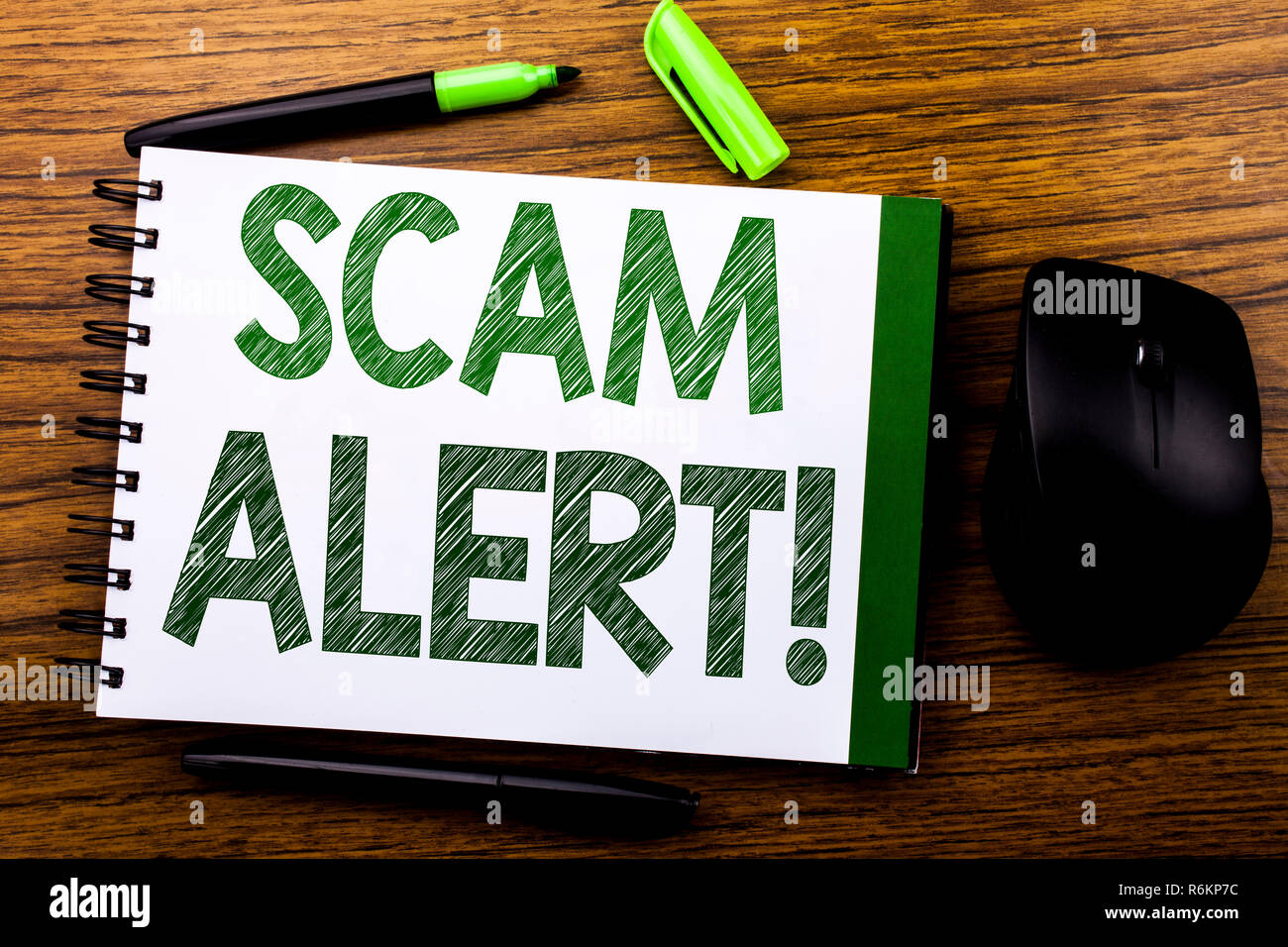 Handwriting Announcement text showing Scam Alert. Business concept for ...