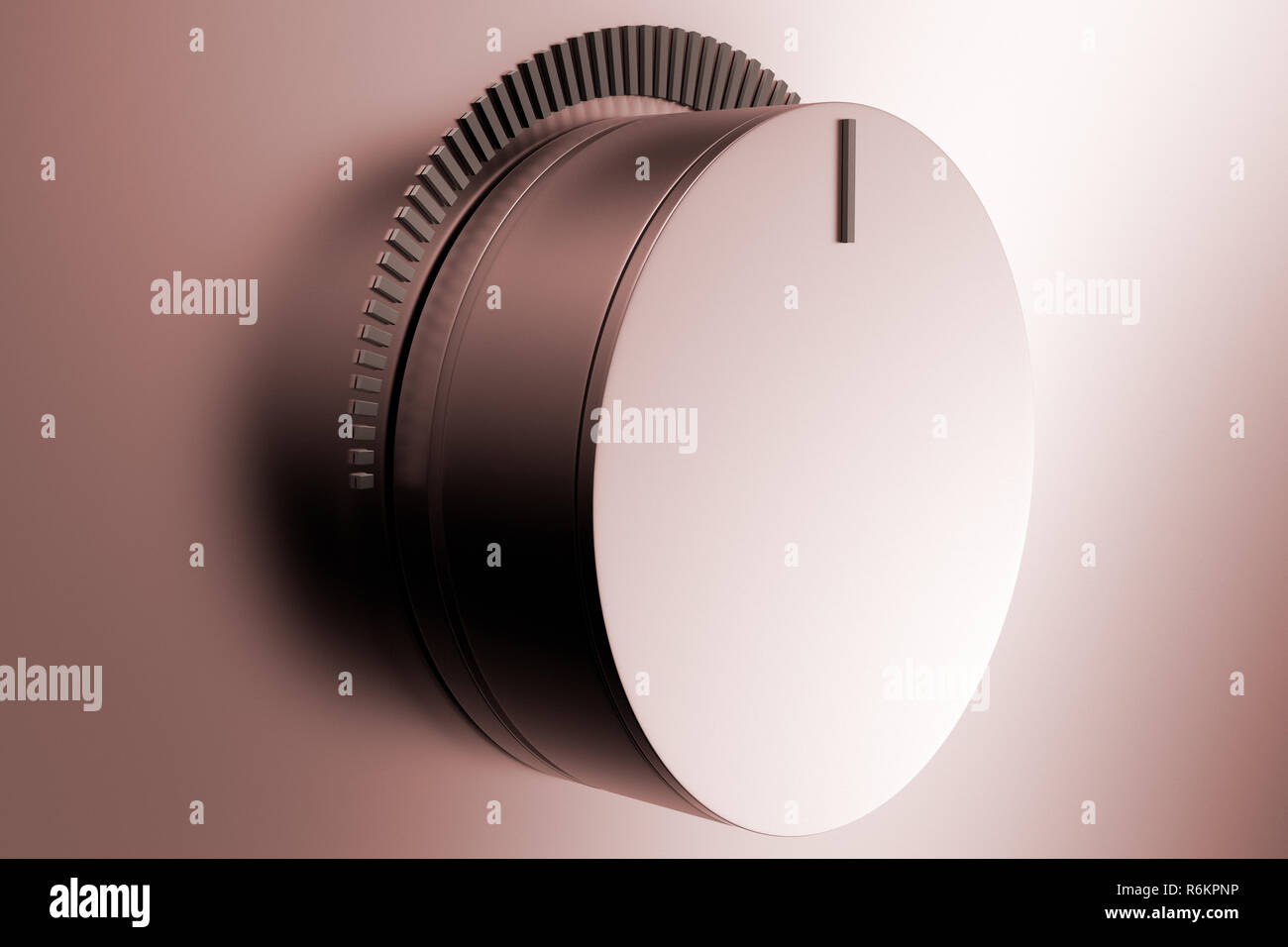 3D rendering of a detail of the volume knob of an audio equipment Stock ...