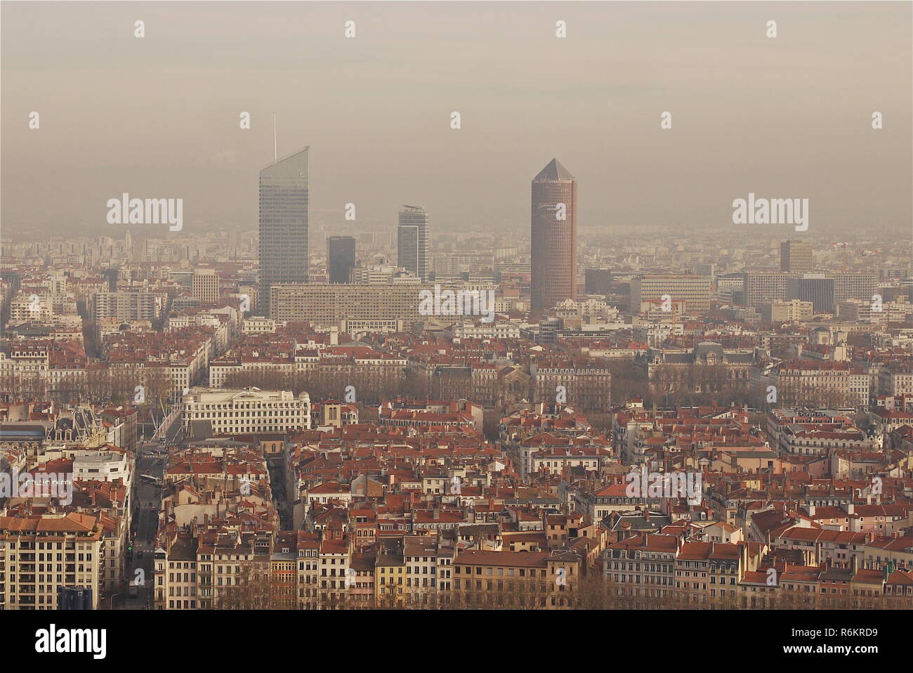 Heavy wave of atmospherical pollution hits Lyon, France Stock Photo - Alamy