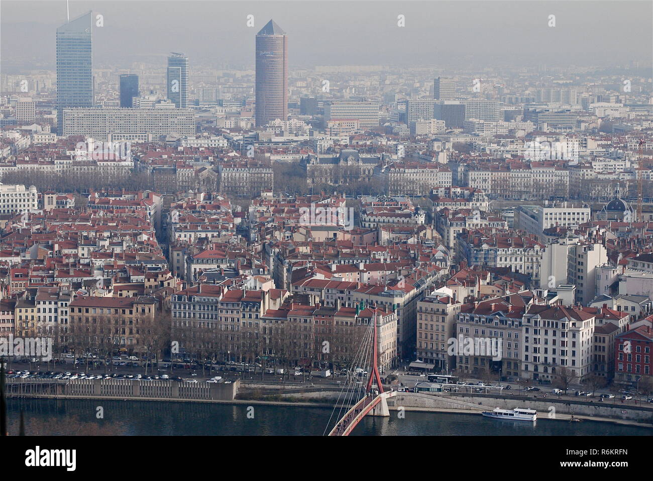 Heavy wave of atmospherical pollution hits Lyon, France Stock Photo - Alamy