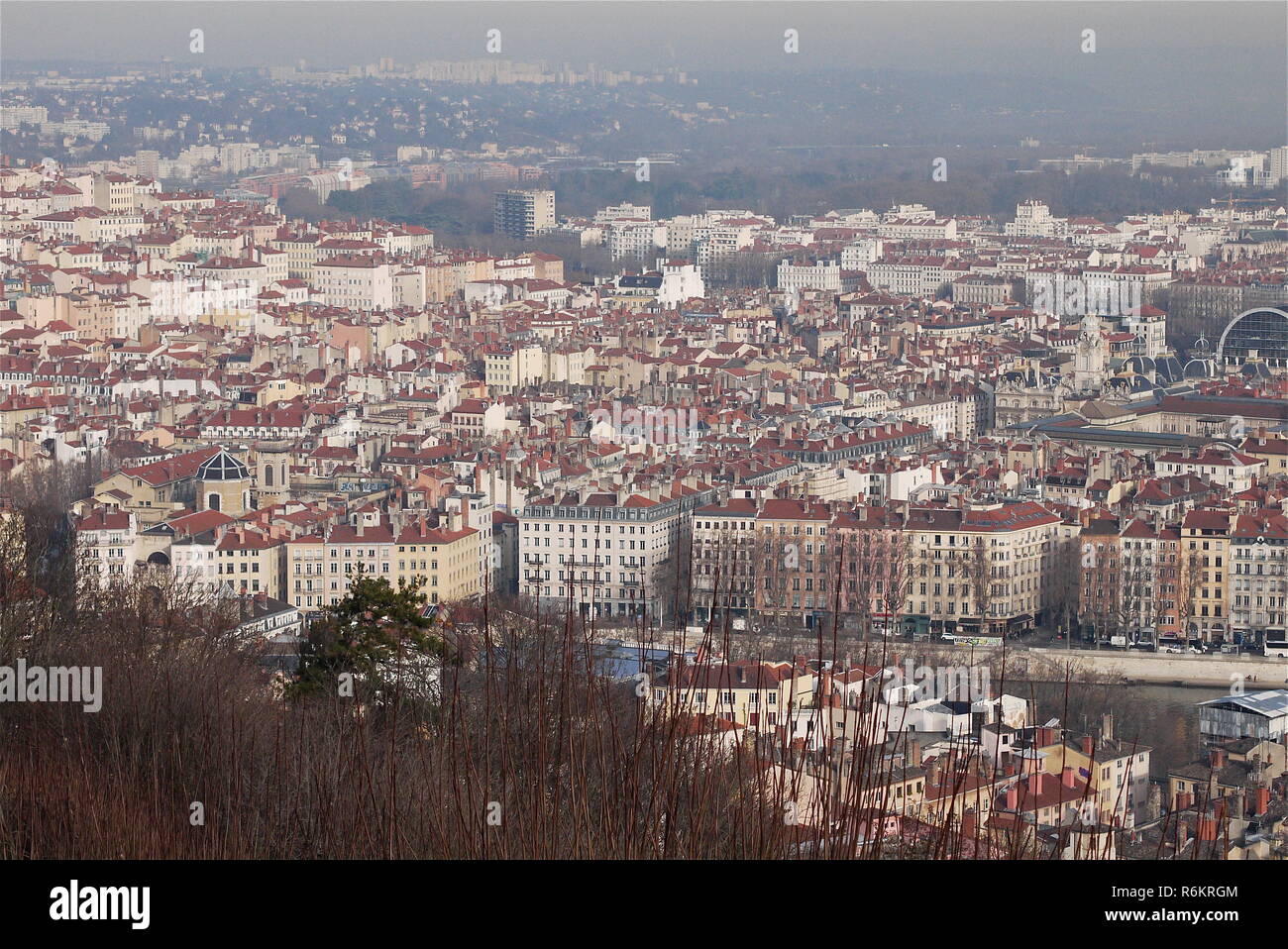 Heavy wave of atmospherical pollution hits Lyon, France Stock Photo - Alamy