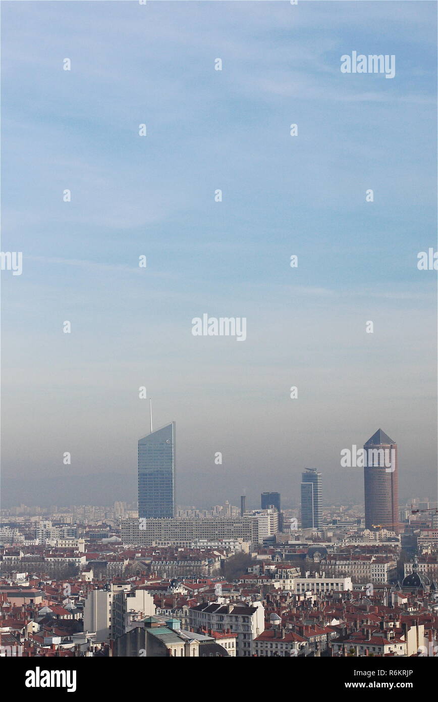 Heavy wave of atmospherical pollution hits Lyon, France Stock Photo - Alamy