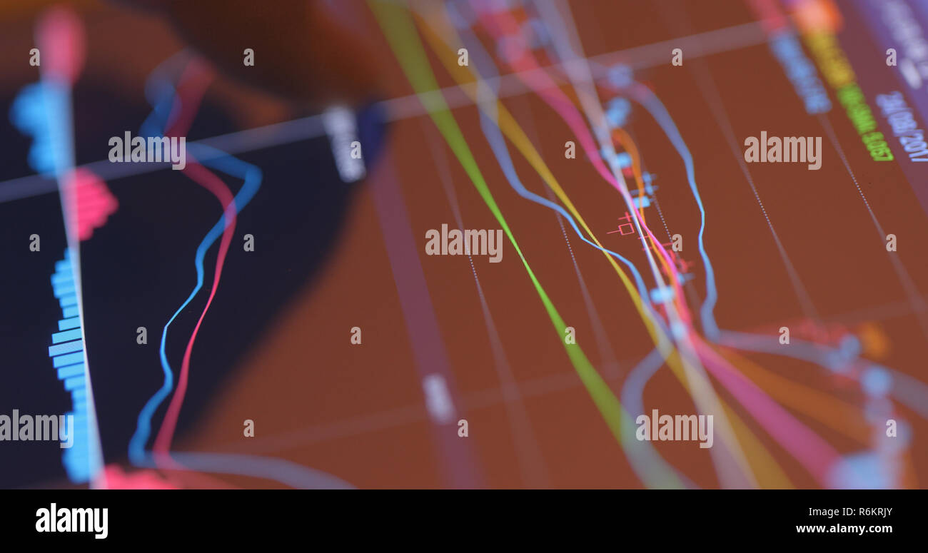 Finger touch on the stock market graph Stock Photo - Alamy