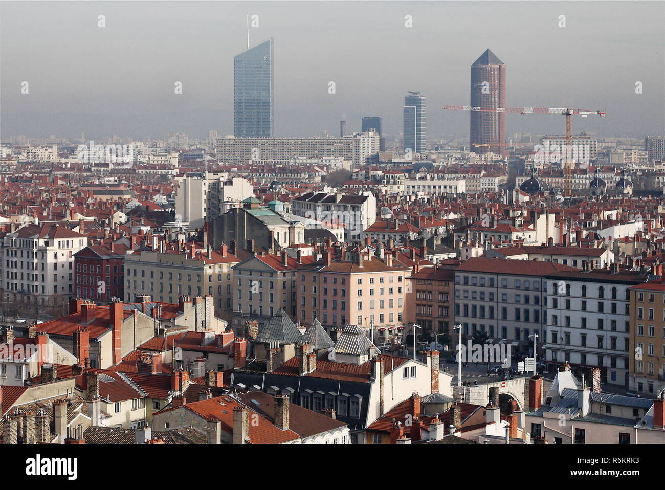 Heavy wave of atmospherical pollution hits Lyon, France Stock Photo - Alamy