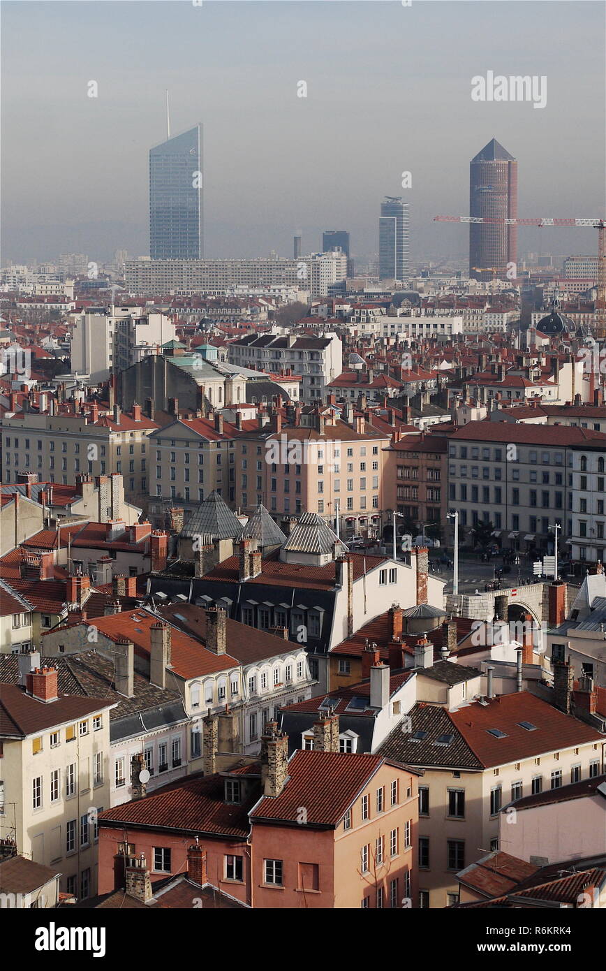 Heavy wave of atmospherical pollution hits Lyon, France Stock Photo - Alamy