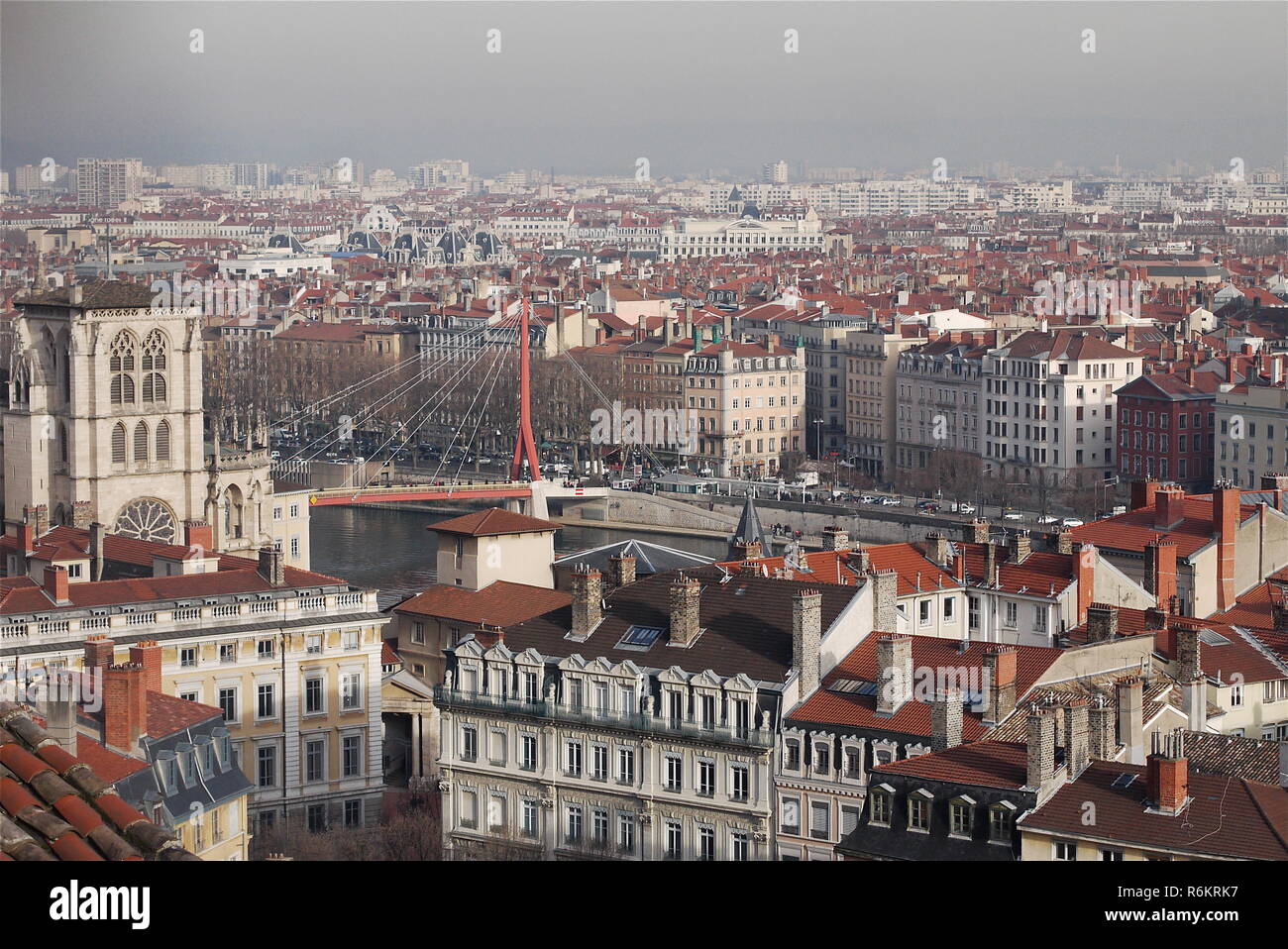 Heavy wave of atmospherical pollution hits Lyon, France Stock Photo - Alamy