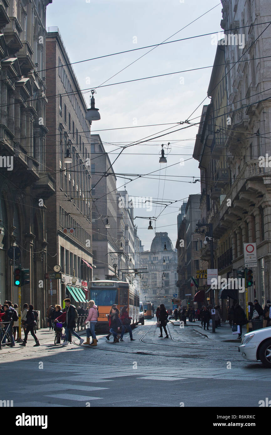 Europe, Italy, Milan, tram, via Torino, outdoor, day Stock Photo - Alamy
