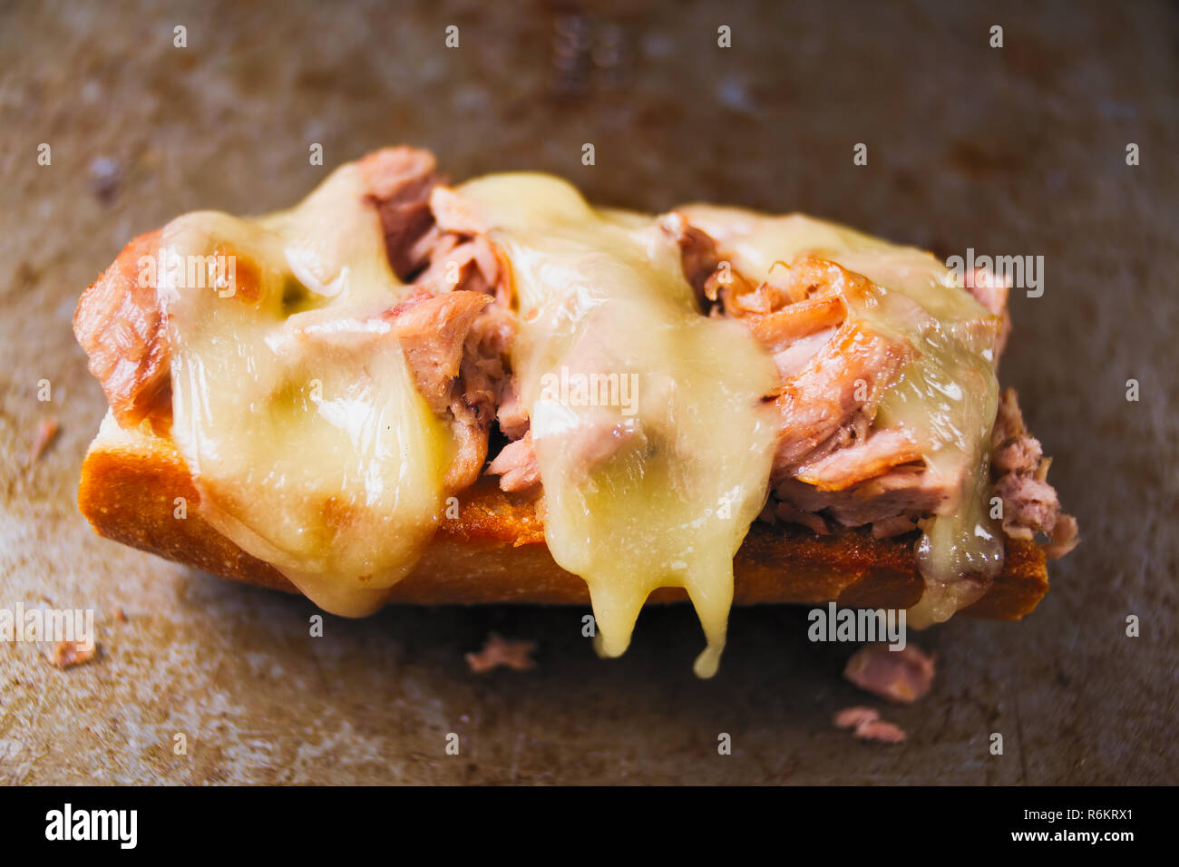 rustic american tuna melt sandwich Stock Photo - Alamy