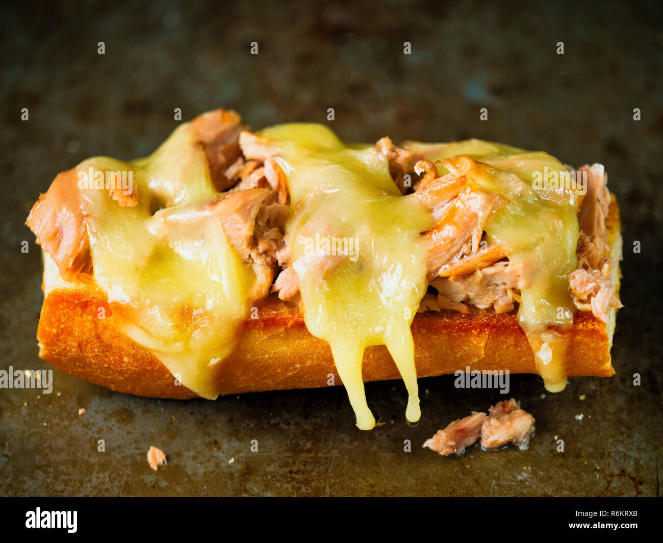 rustic american tuna melt sandwich Stock Photo - Alamy
