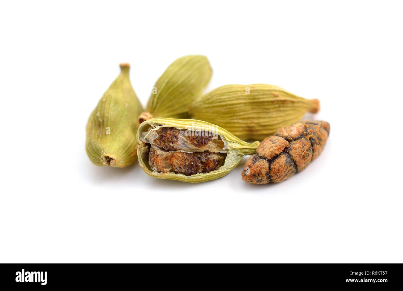 Cardamon pods isolated Stock Photo - Alamy