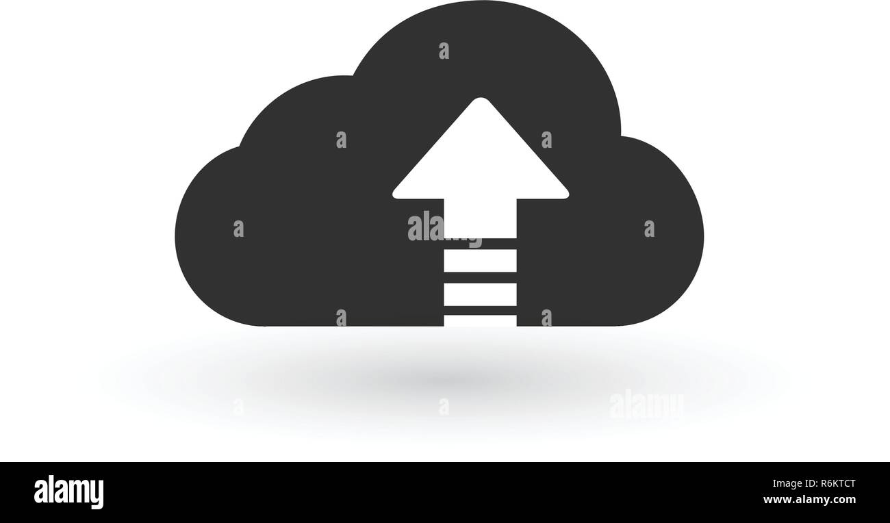 Cloud Data Upload Icon, vector illustration isolated on white ...