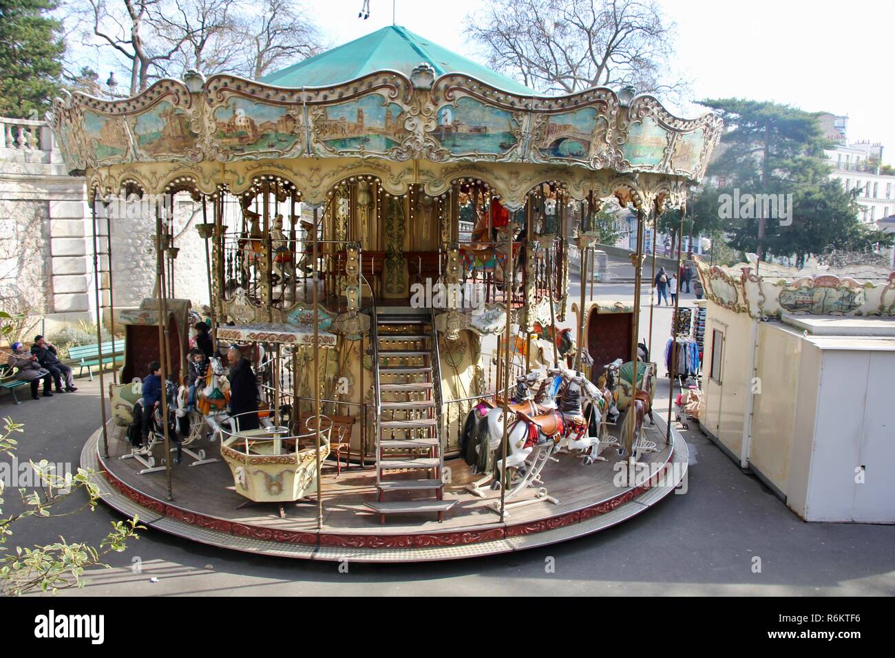 Carousel in front of Sacre Coeur in Paris, France Stock Photo - Alamy