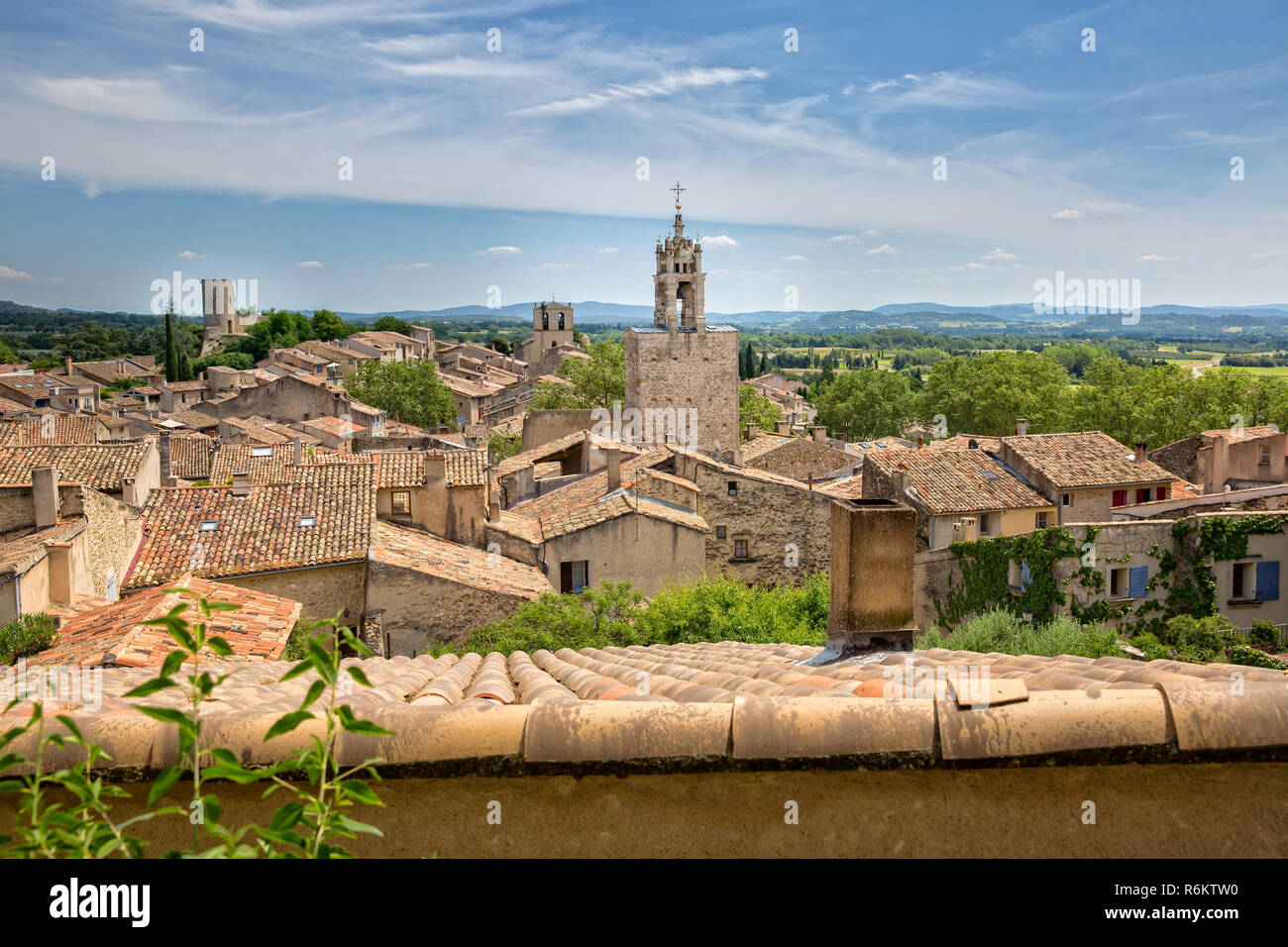 The village Cucuron. A view from above of the rooftops of Cucuron ...