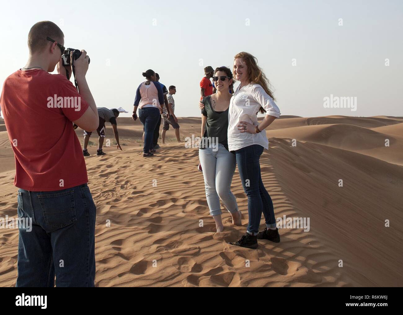 DUBAI, United Arab Emirates (May 14, 2017) Sailors pose for a ...
