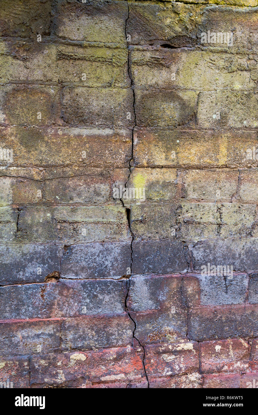 Ruins leftover as a brick wall creating abstract shapes and patterns ...