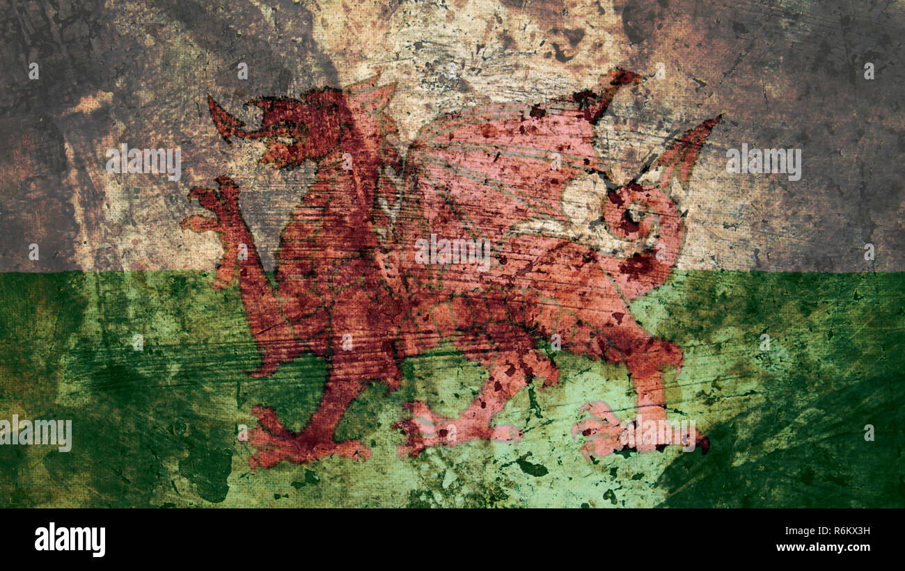 Grunge welsh flag hi-res stock photography and images - Alamy
