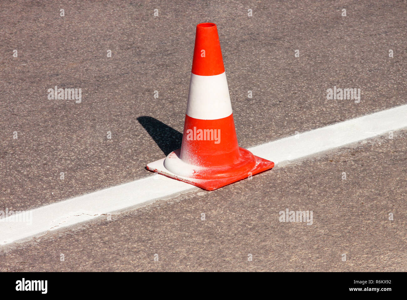 Work on road. Construction cone. Traffic cone, with white and orange ...