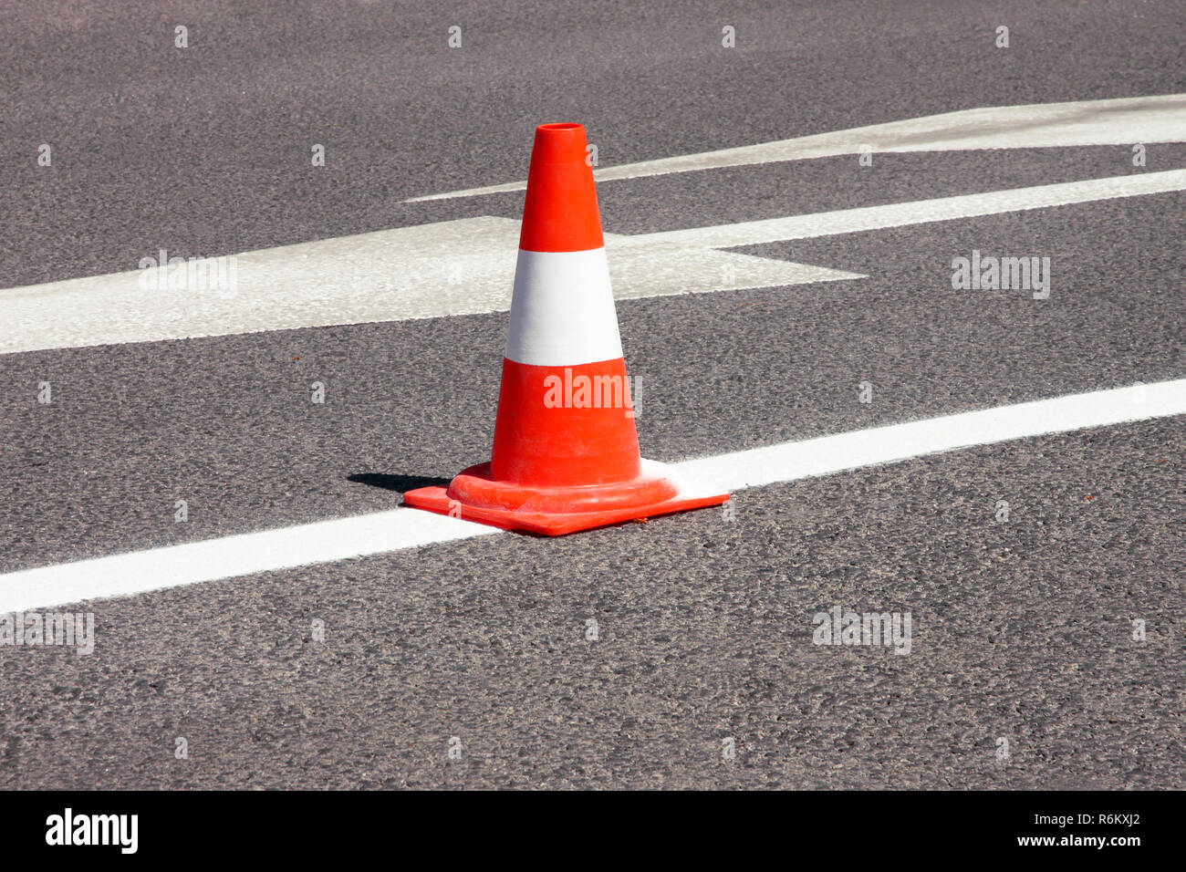 Work on road. Construction cone. Traffic cone, with white and orange ...