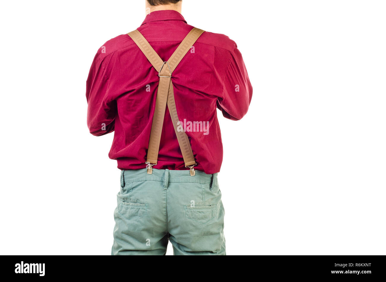 back of young man isolated on a white background Stock Photo - Alamy