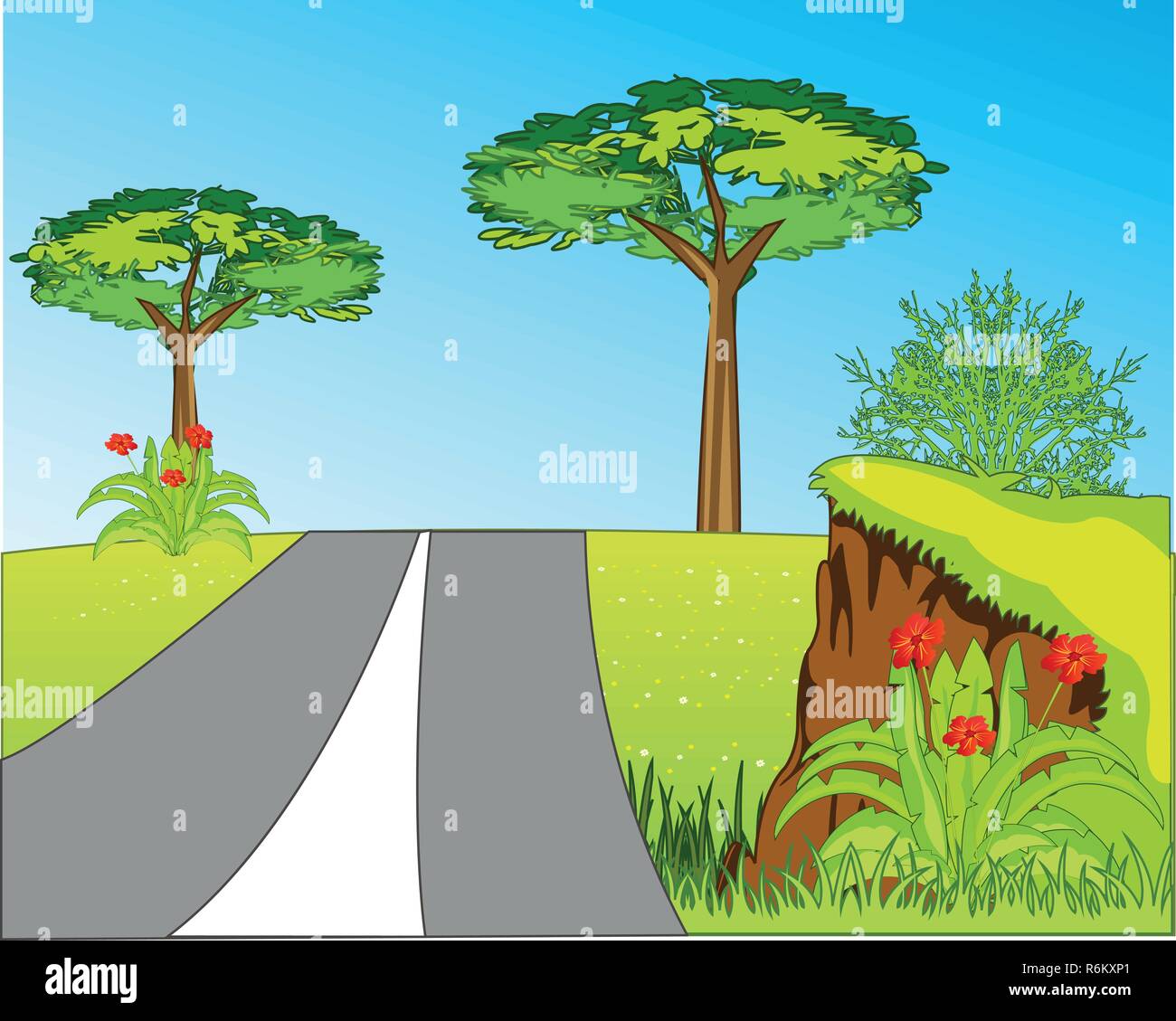 Beautiful landscape way vector hi-res stock photography and images - Alamy