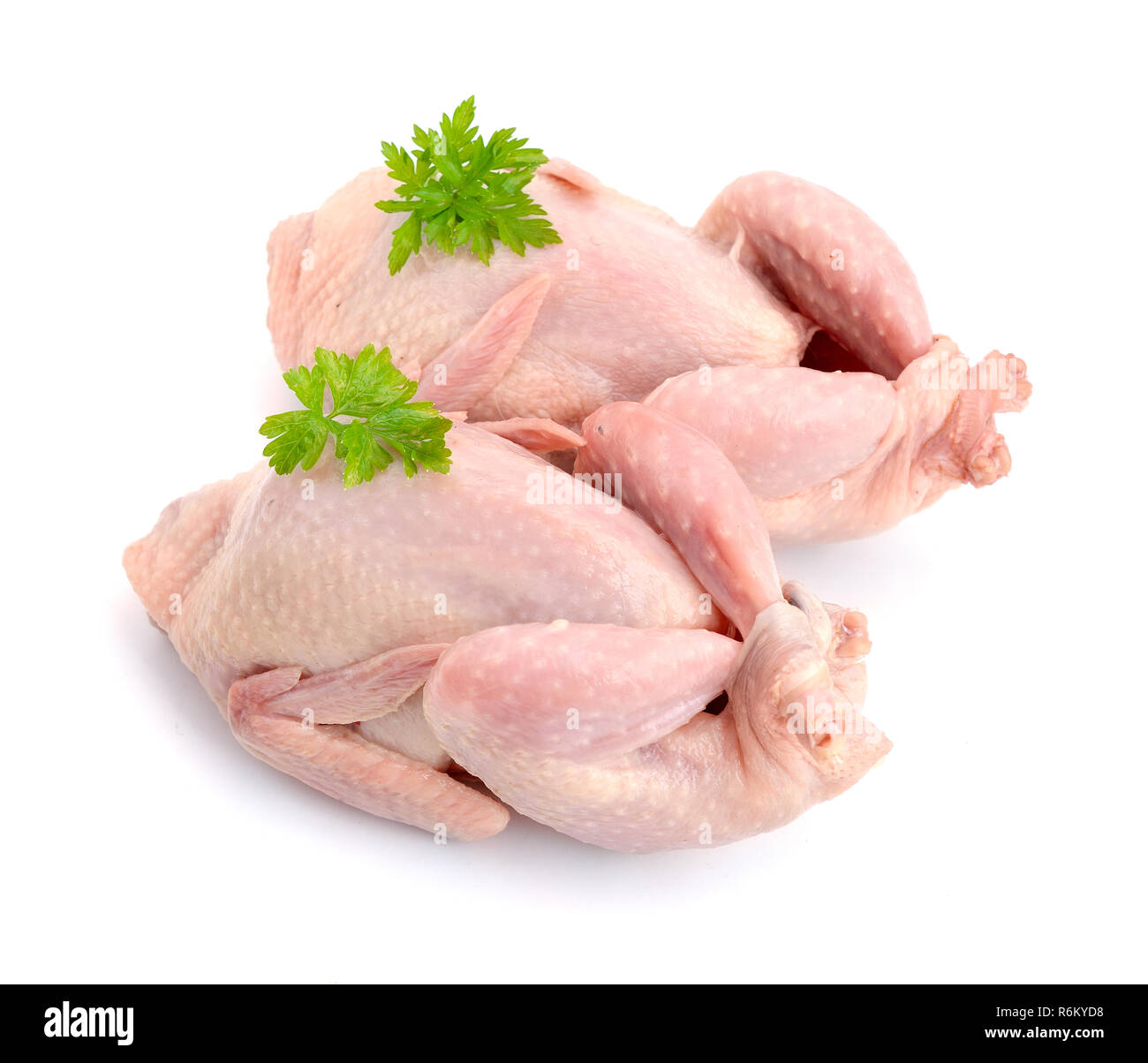 Quail meat. Isolated on white background Stock Photo - Alamy