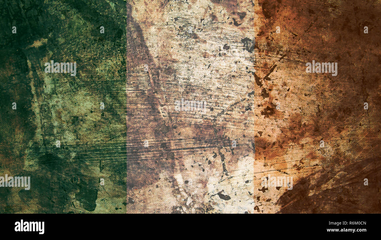 Very Grungy Vintage Irish Flag, Ireland Grunge Background Texture Stock ...