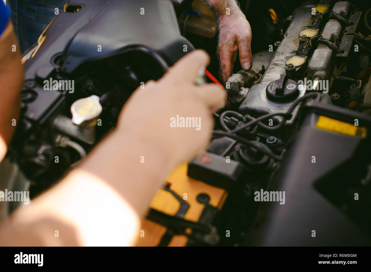 Man hand hand business with a means of transport hi-res stock ...
