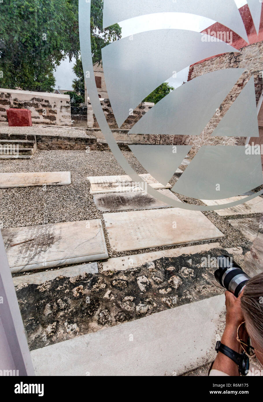 Gravestones at Jewish cemetery in Bridgetown, Barbados.The Nidhe Israel ...