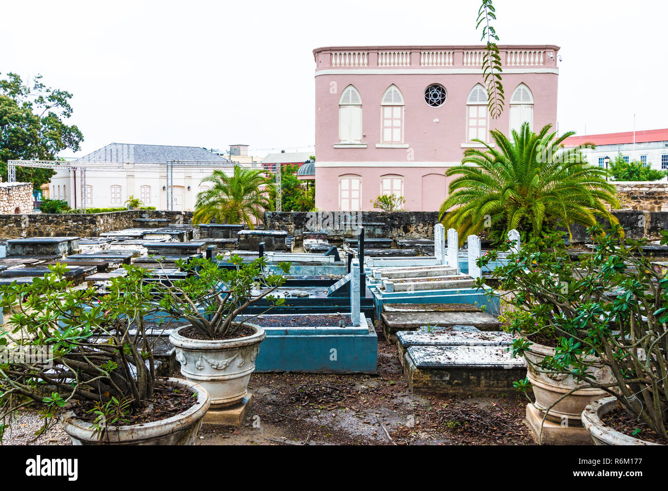 Gravestones at Jewish cemetery in Bridgetown, Barbados.The Nidhe Israel ...