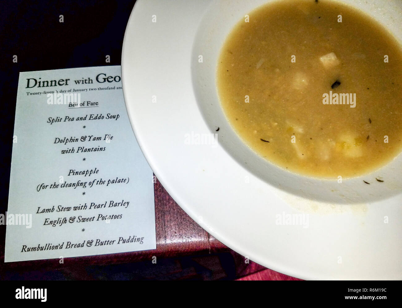 Typical Colonial Menu