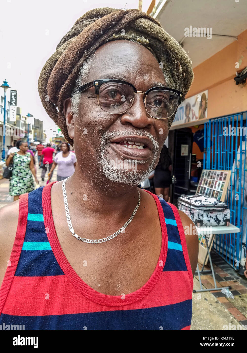 Middle aged local man on the street in Bridgetown, Barbados Stock Photo ...