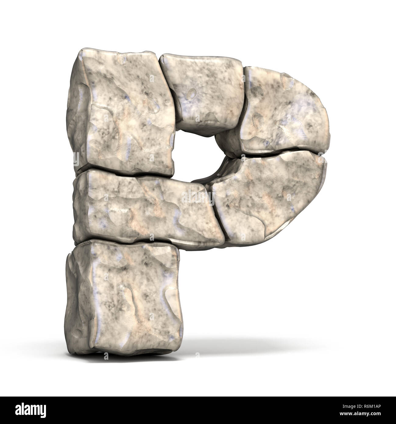 Stone font letter P 3D Stock Photo - Alamy