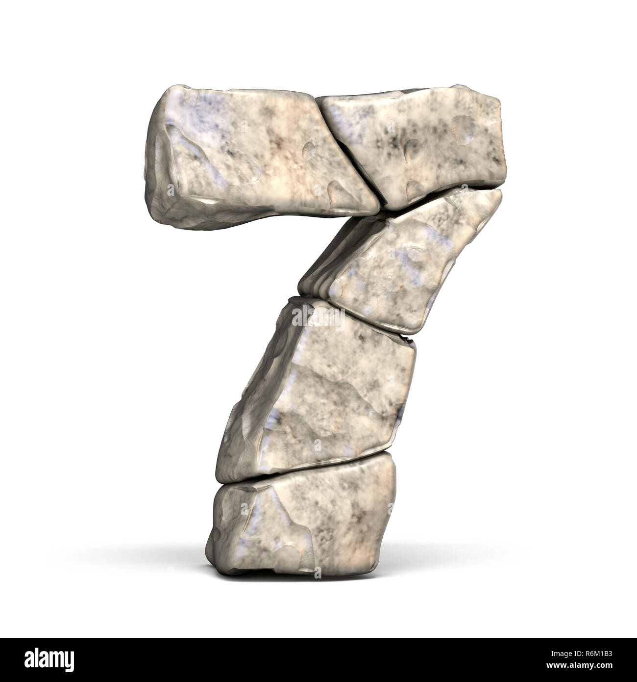 Stone font number 7 SEVEN 3D Stock Photo - Alamy