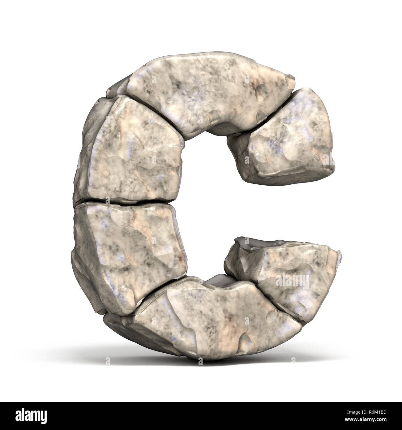 Stone font letter C 3D Stock Photo - Alamy