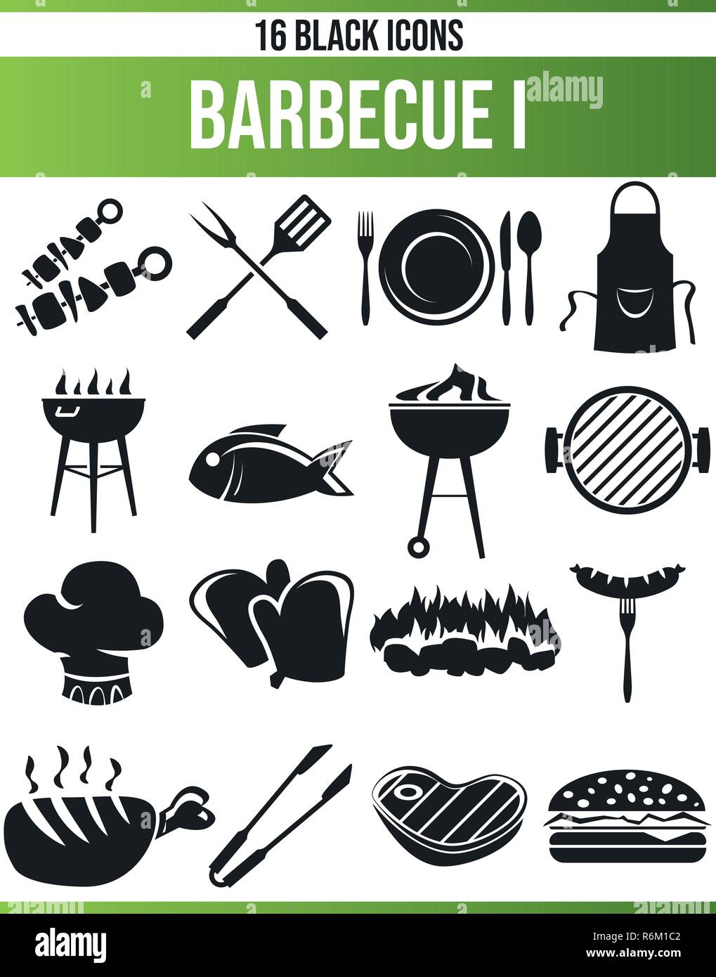 Black charcoal grill in Stock Vector Images - Alamy