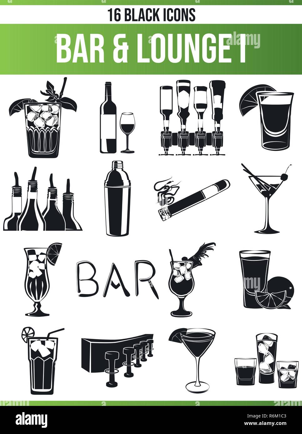 Black pictograms / icons on lounge. This icon set is perfect for ...