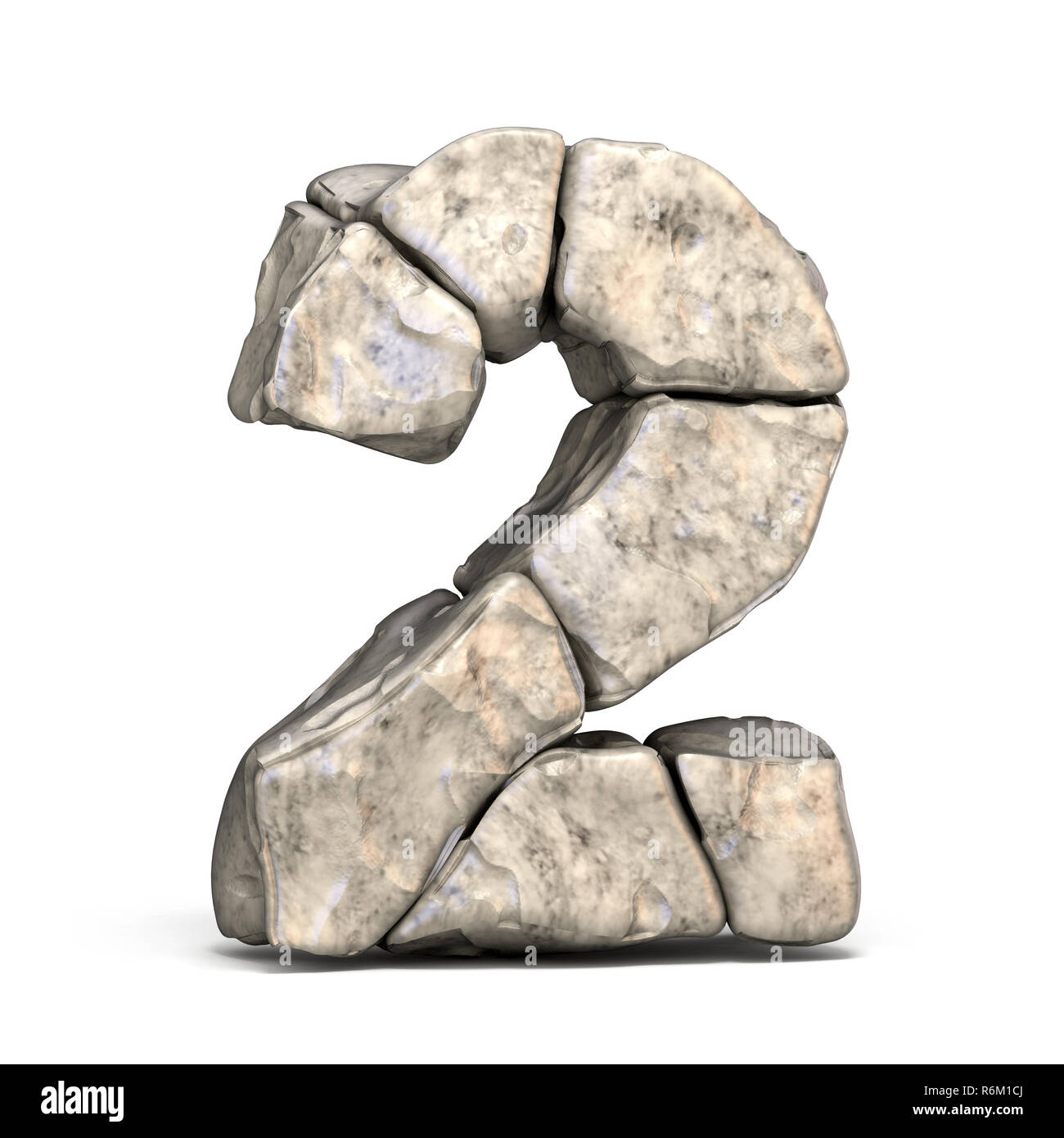Stone font number 2 TWO 3D Stock Photo - Alamy