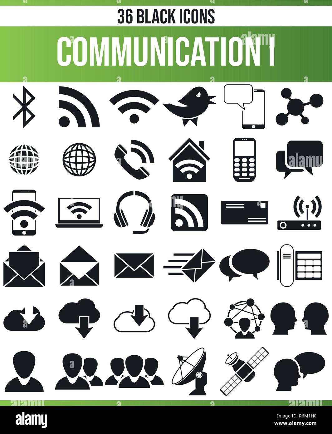 Black pictograms / icons on communication. This icon set is perfect for ...